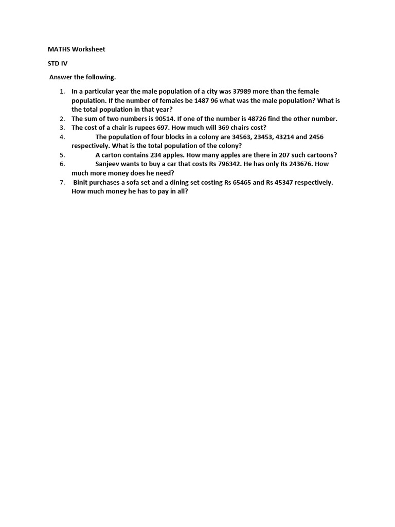 Worksheet | PDF
