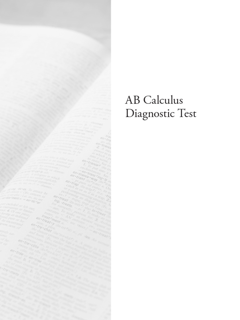 AB Calculus Diagnostic Test | PDF | Multiple Choice | Analysis
