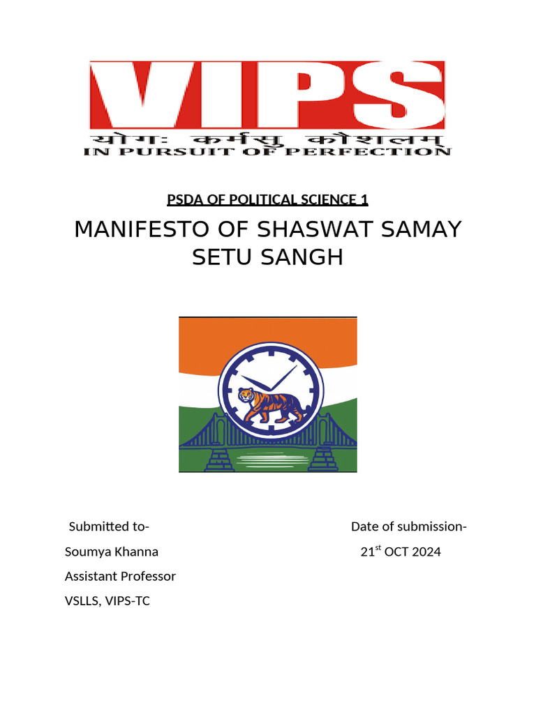 MANIFESTO (Pol Science Psda) | PDF | Taxes | Sustainability
