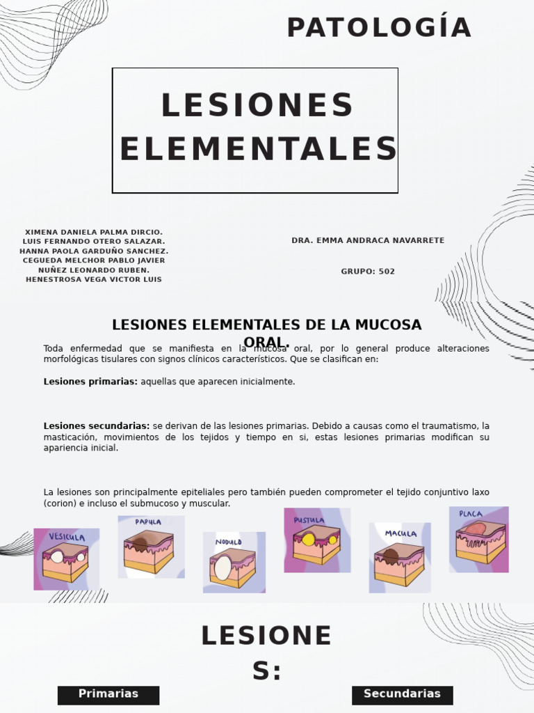 Lesiones Elementales-Patologia. | PDF | Herida | Lesión
