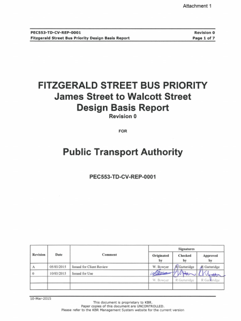 Fitzgerald Street Bus Priority Design Report | PDF | Bus | Road