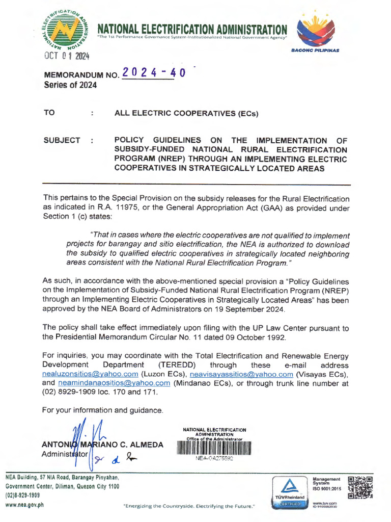 Memo To ECs No. 2024-40 | PDF | Government