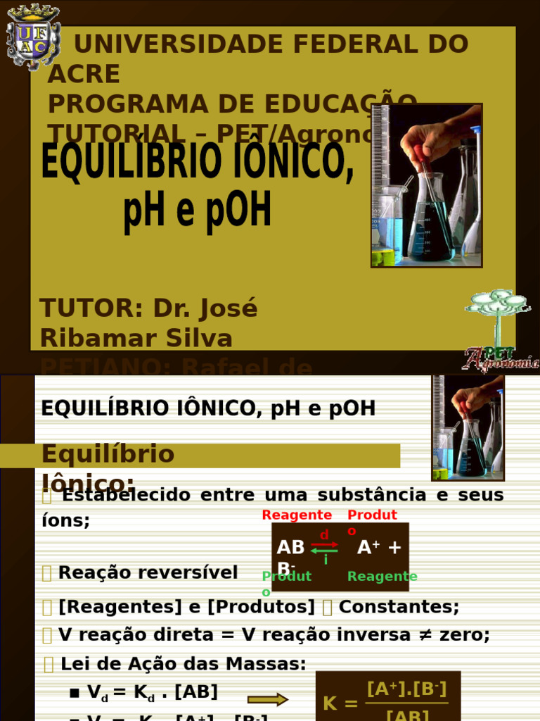 Equilíbrio Iônico: Conceitos e Cálculos | PDF | Ph | Ácido