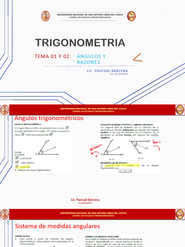 Trigonometría: Ángulos y Razones | PDF | Trigonometría | Geometría ...