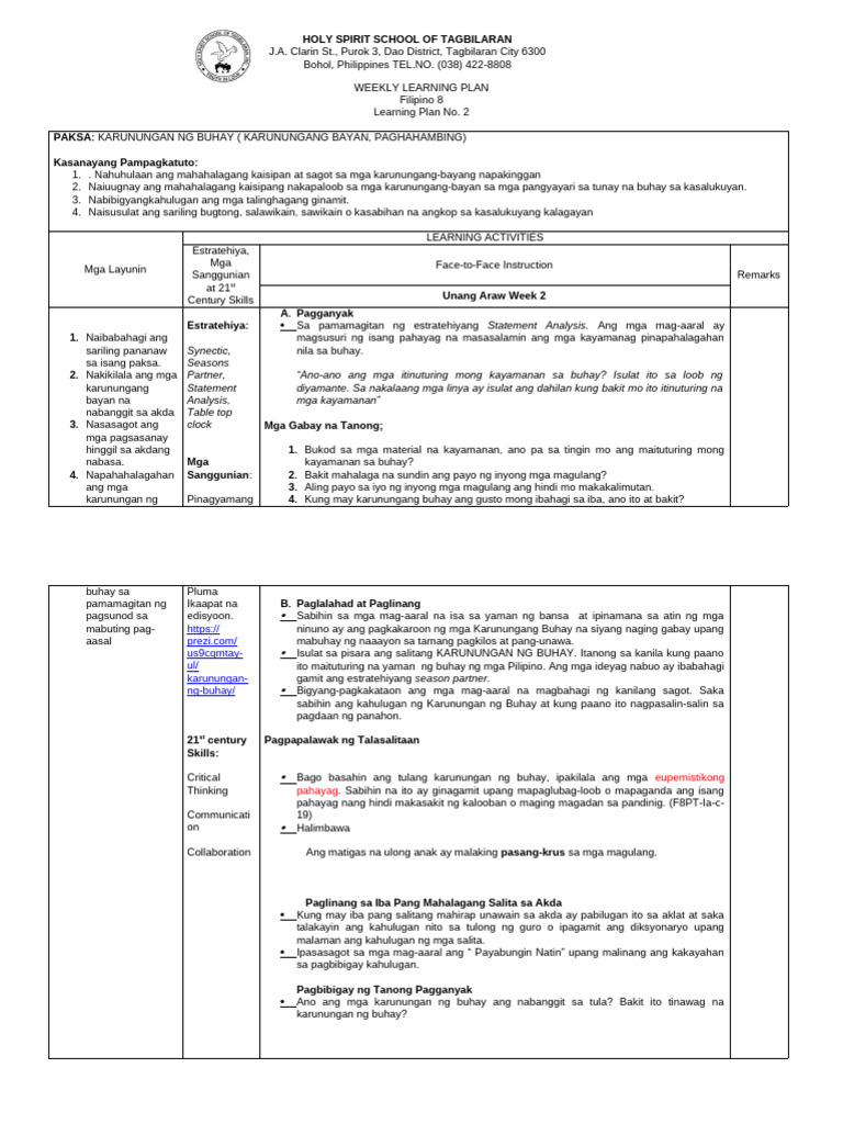Filipino-8 LP-2 2425 | PDF