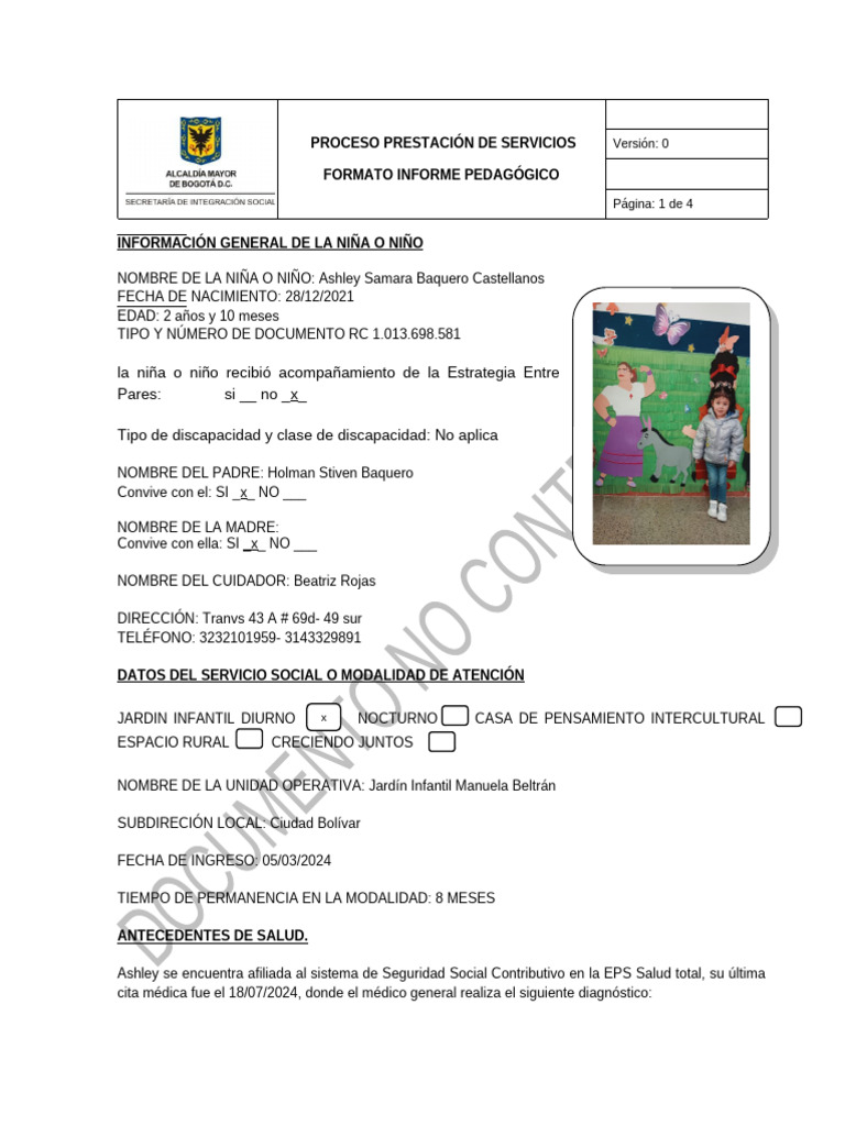 Ashley Samara Baquero Castellanos | PDF | Educación de la primera ...