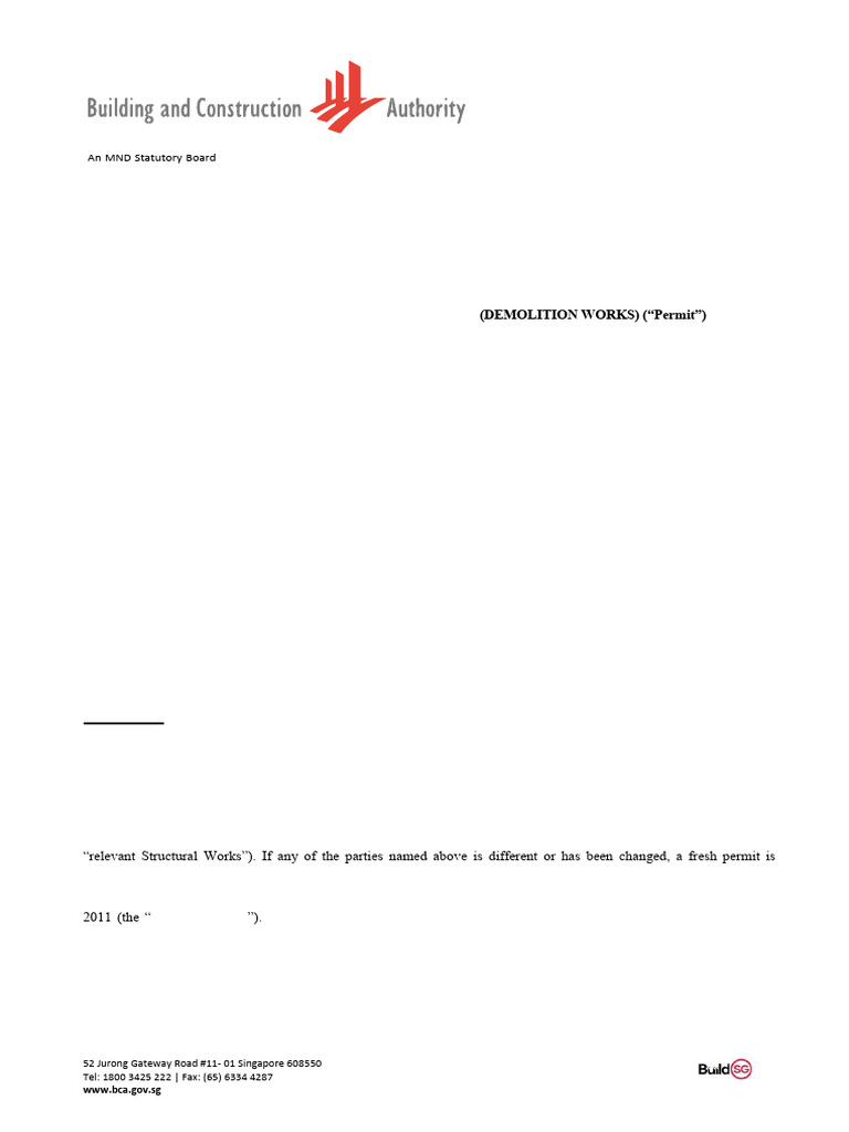 BCA Demolition Permit | PDF | Deep Foundation