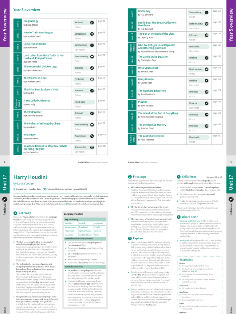 Year 5 Complete Comprehension Guide | PDF | Magic (Illusion) | Harry ...