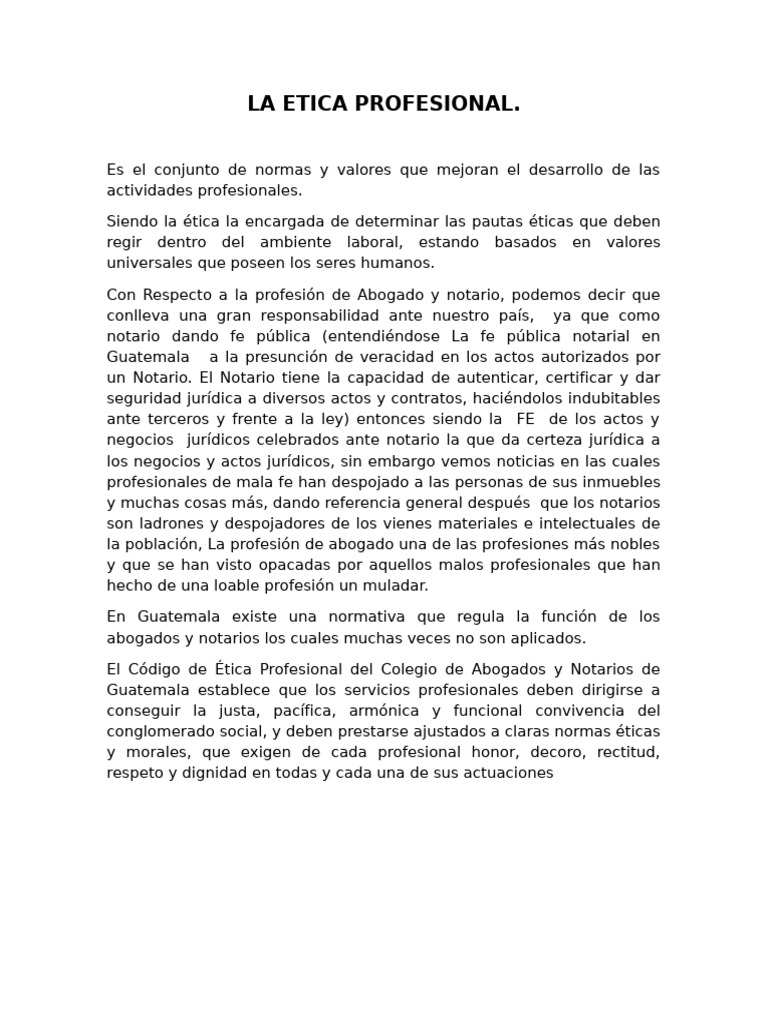 LA ETICA PROFESIONAL para Youtube | PDF | Sustentabilidad | Desarrollo ...
