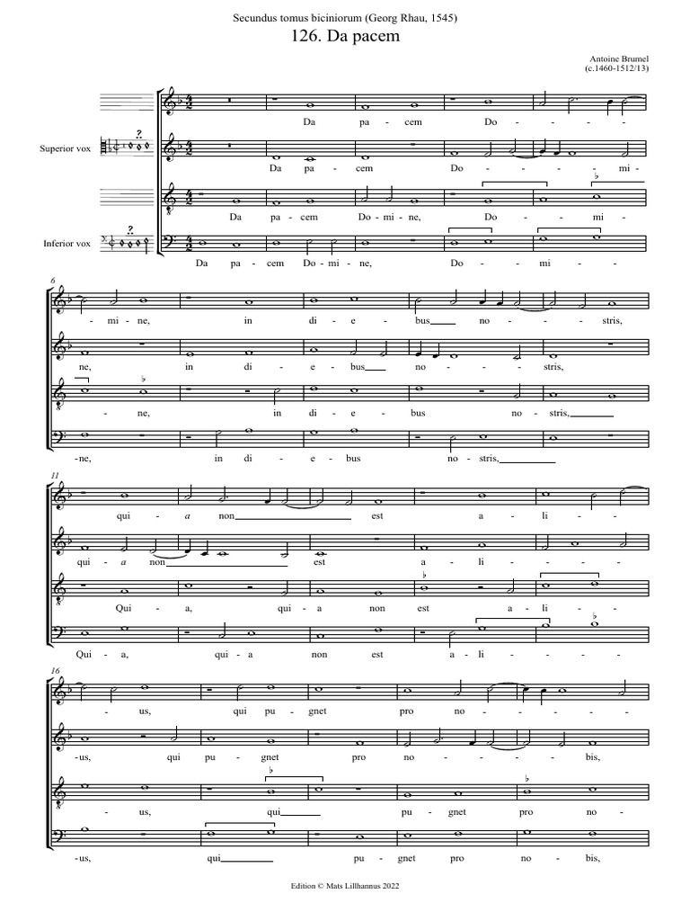 Brumel Da Pacem | PDF
