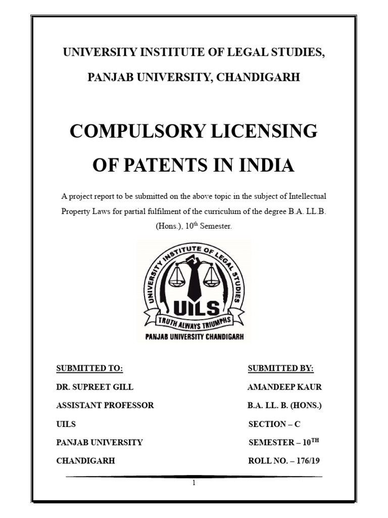 IPR Project | PDF | Trips Agreement | Patent