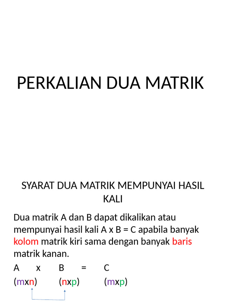 Perkalian Dua Matrik | PDF