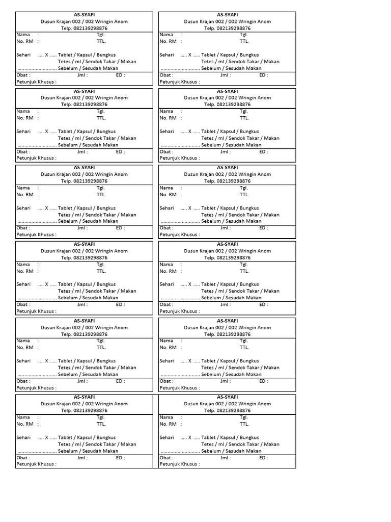 Kitir Obat Font 9 | PDF | Kesehatan Holistik