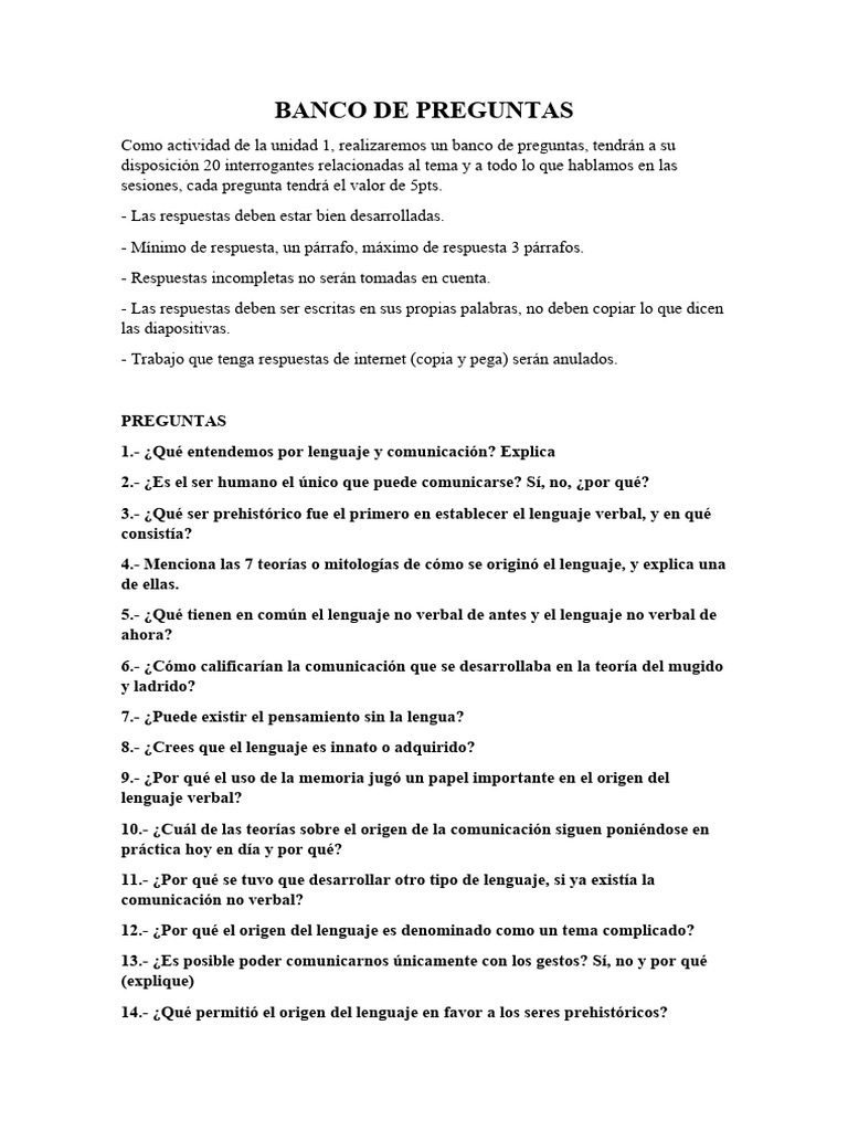 Banco de Preguntas | PDF