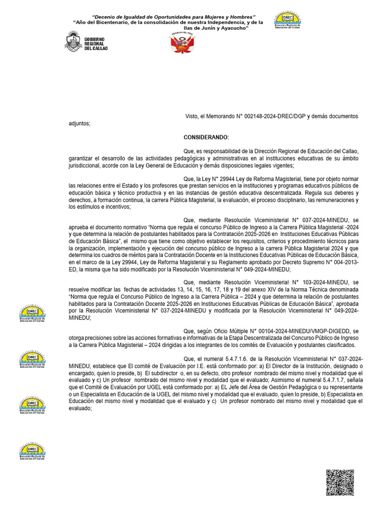 Resolucion Directoral Regional 004443 2024 Dir | PDF | Regulación | Justicia