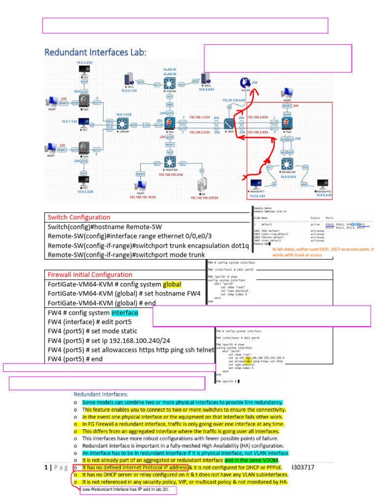20-Redundant+Interfaces - Fortigate | PDF | Ip Address | Computer Network