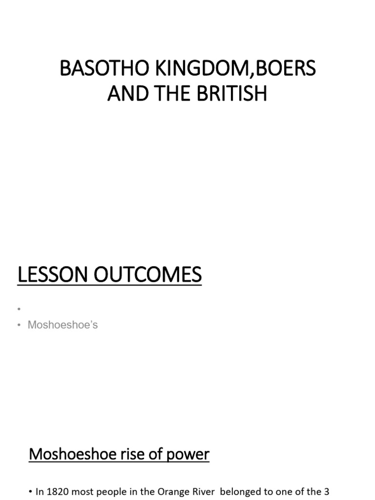 Basotho Kingdom: Moshoeshoe's Rise and Challenges | PDF | Orange Free ...