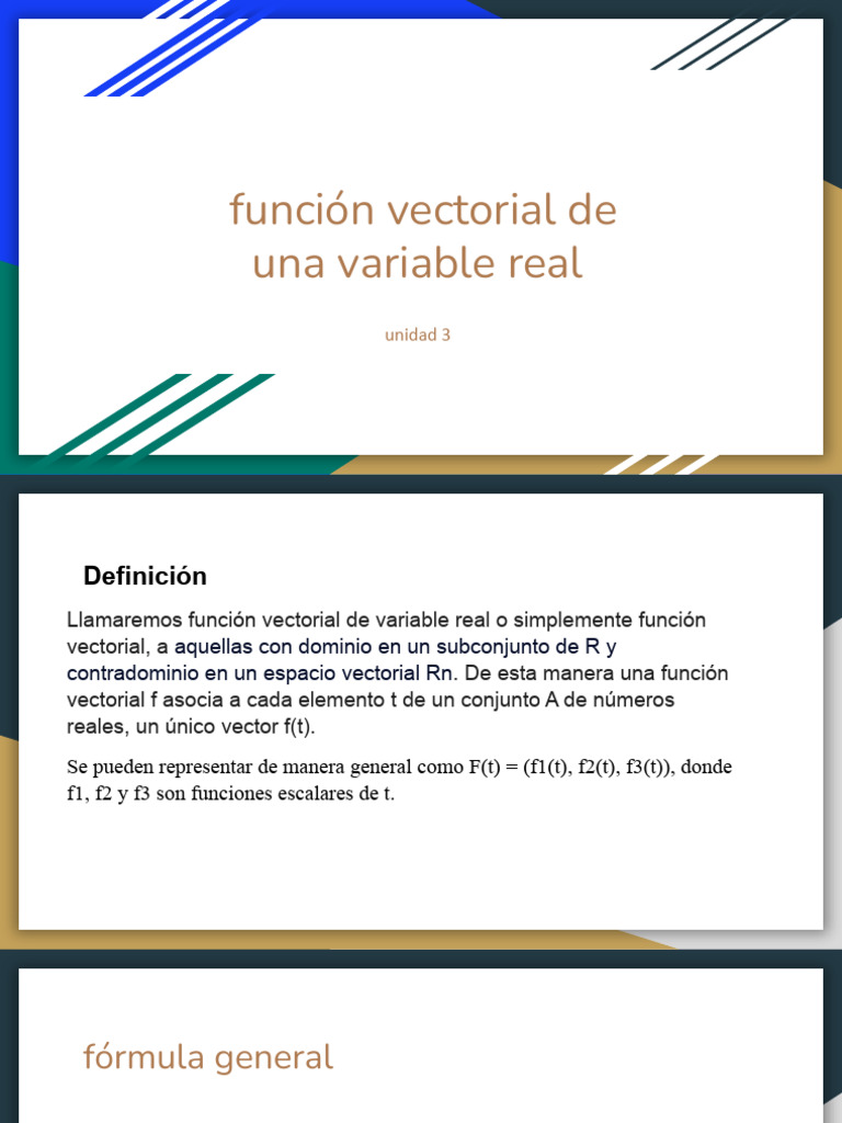 3.1 Definicion de Funcion Vectorial de Una Variable Real | PDF | Integral | Vector Euclidiano