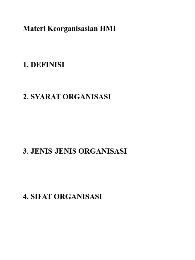 Materi Keorganisasian HMI | PDF