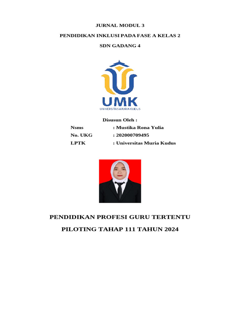 Jurnal Modul 3 - Pendidikan Inklusi - Mustika - Umk | PDF