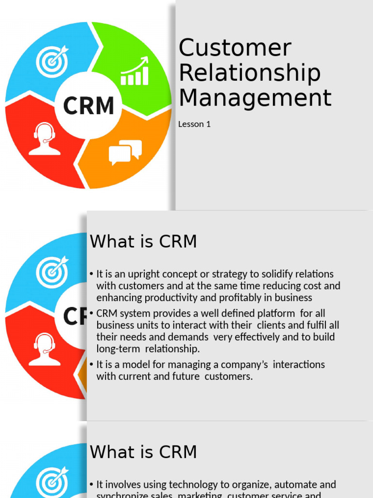 Lesson 1 - Introduction To Customer Relationship Management | PDF ...