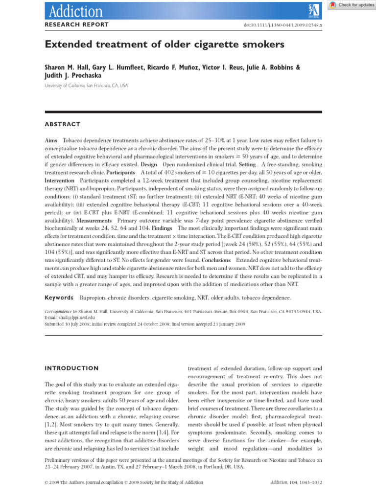 Addiction - 2009 - Hall - Extended Treatment of Older Cigarette Smokers ...