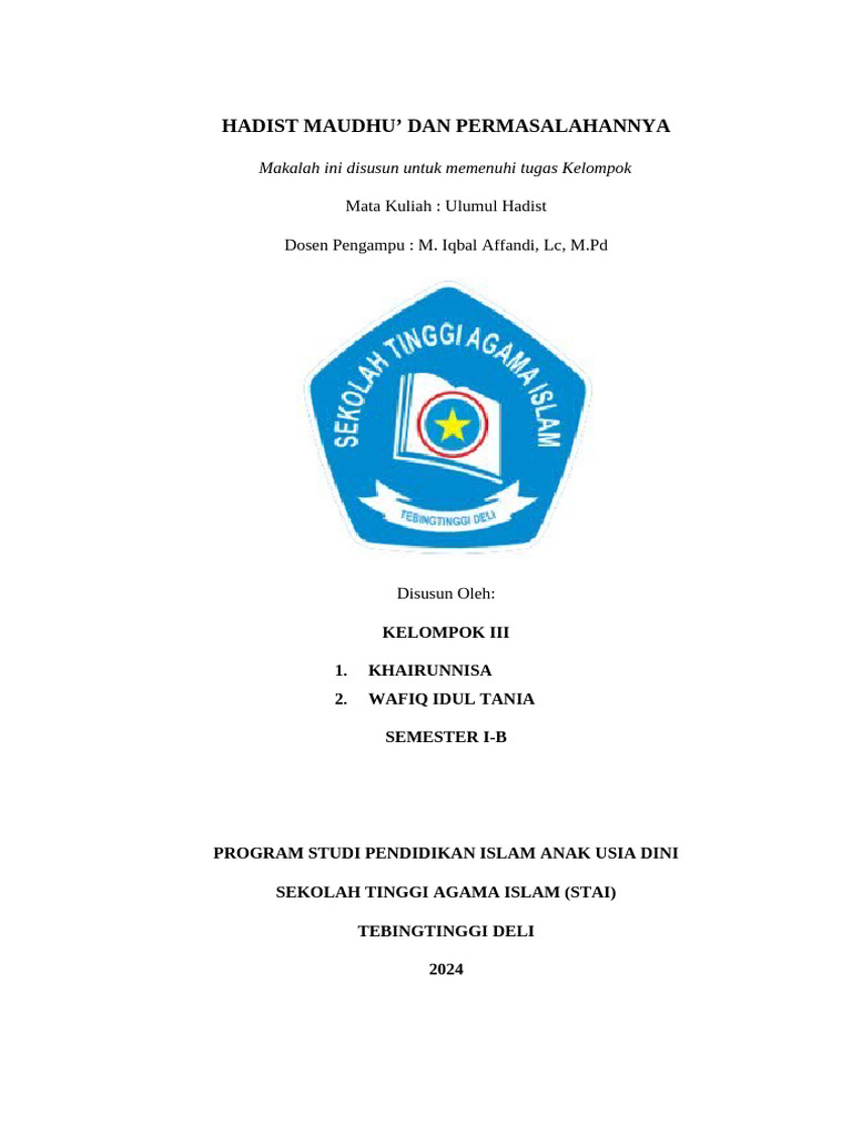 Hadist Maudhu’: Definisi dan Masalahnya | PDF