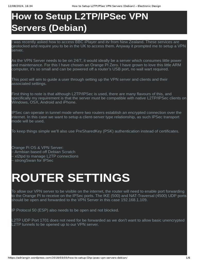 How To Setup L2tp Ipsec Vpn Servers Debian Electronic Design Pdf Domain Name System