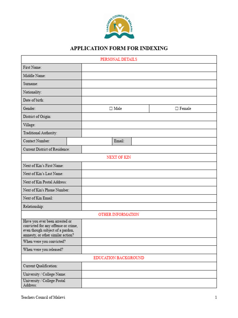 Application Form For Indexing | PDF | Justice | Crime & Violence