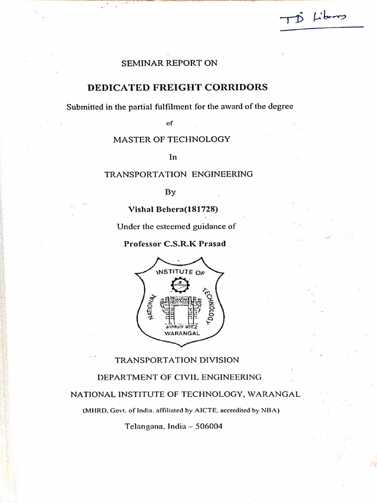 Dedicated Freight Corridors | PDF