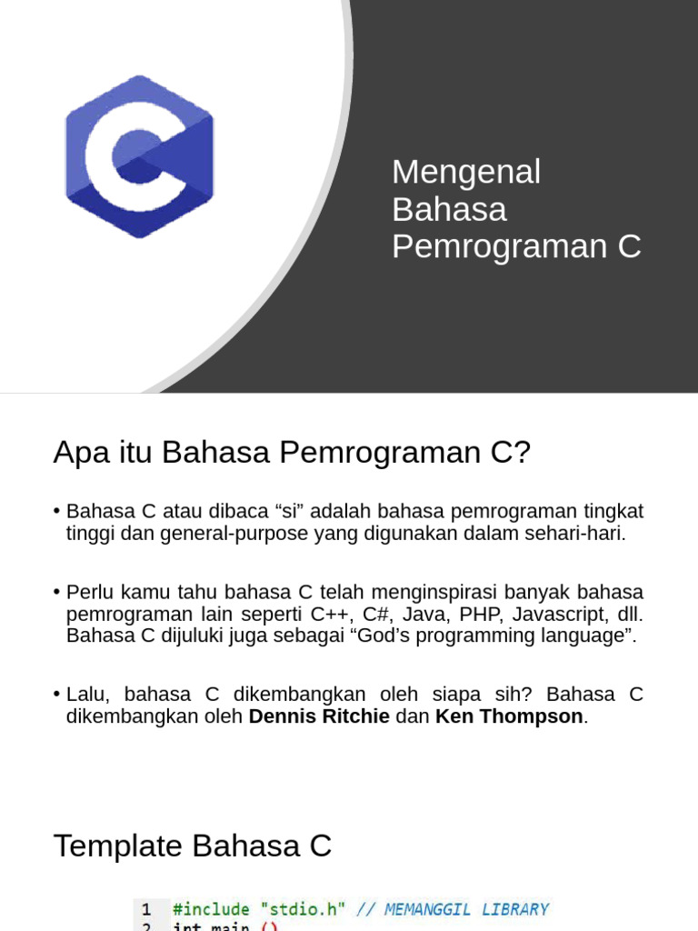Mengenal Bahasa Pemrograman C | PDF | Karier & Perkembangan | Seni