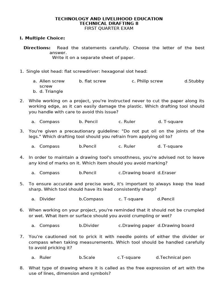 Periodic Exam With Tos Q1 | PDF | Drawing | Technical Drawing
