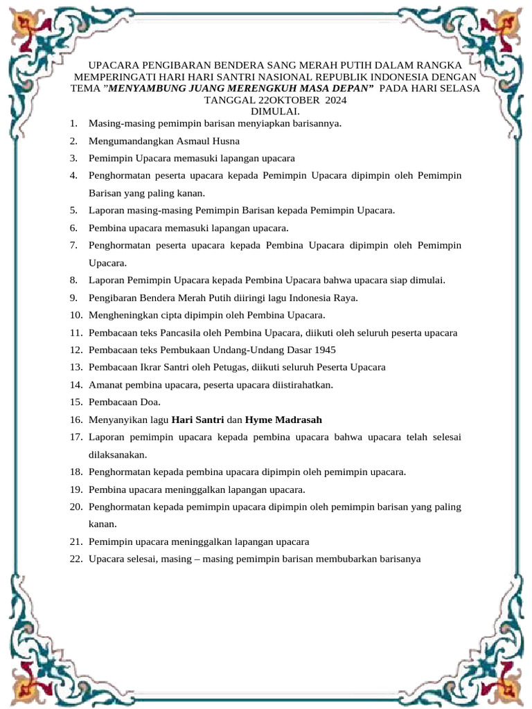 Susuna Uapacara Hari Santri | PDF | Seni