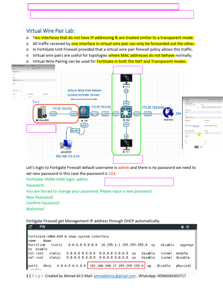 FortiGate Virtual Wire Pair Guide | PDF | Ip Address | Computer Network