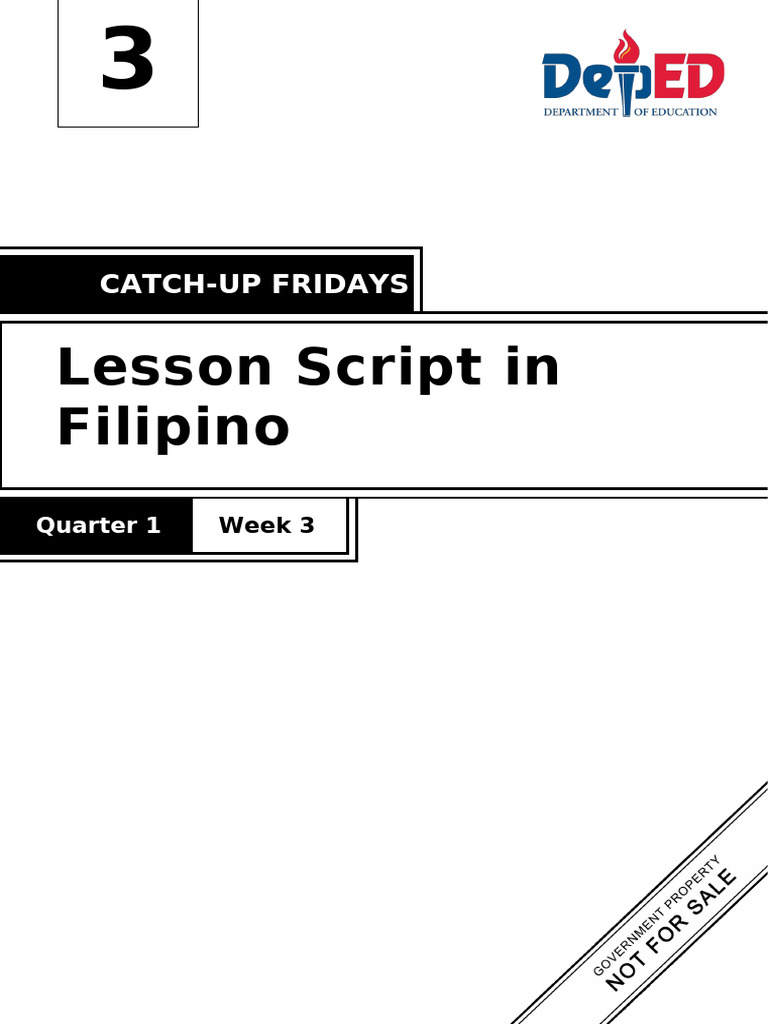 Lesson Script in Filipino: Catch-Up Fridays | PDF