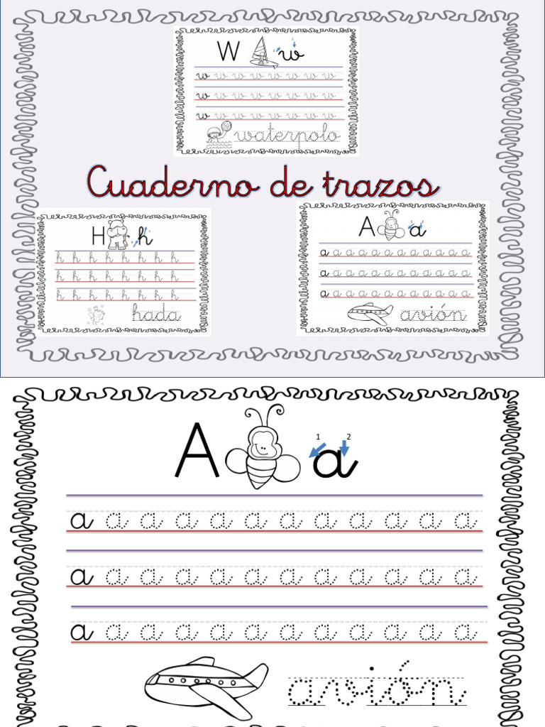 Librito Letra Ligada para Trabajar Los Trazos de Todas Las Letras | PDF ...