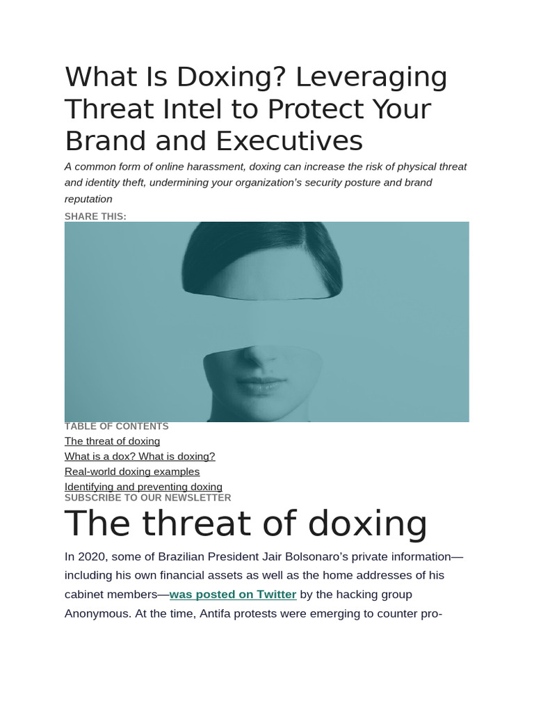 What Is Doxing | PDF | Security | Computer Security