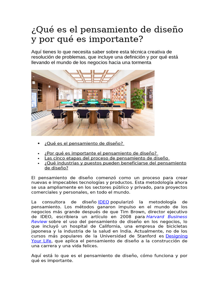 Qué Es El Pensamiento de Diseño y Por Qué Es Importante | PDF | El ...