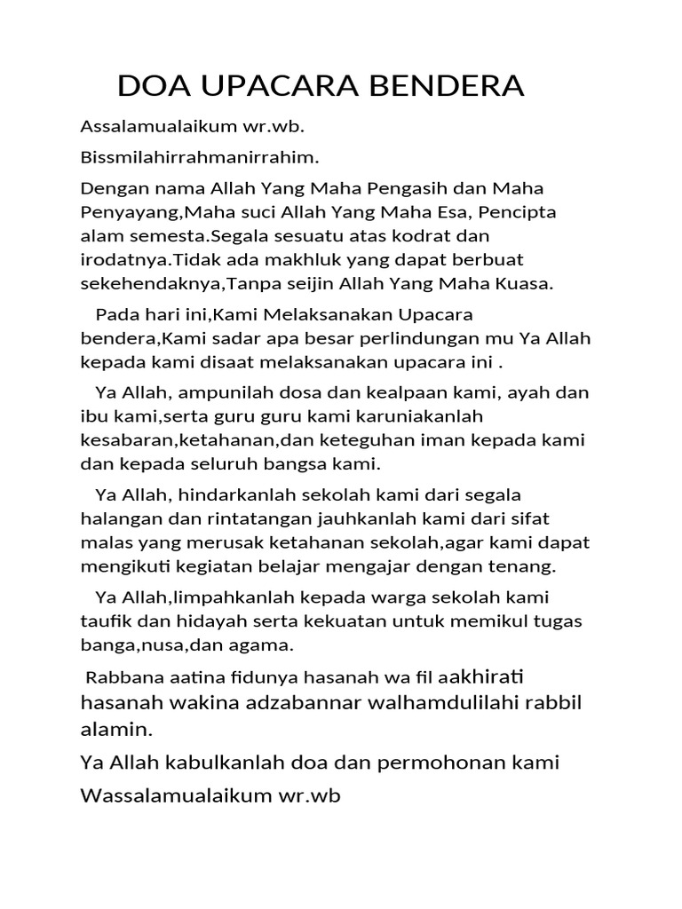 Doa Upacara Bendera | PDF | Agama & Spiritualitas