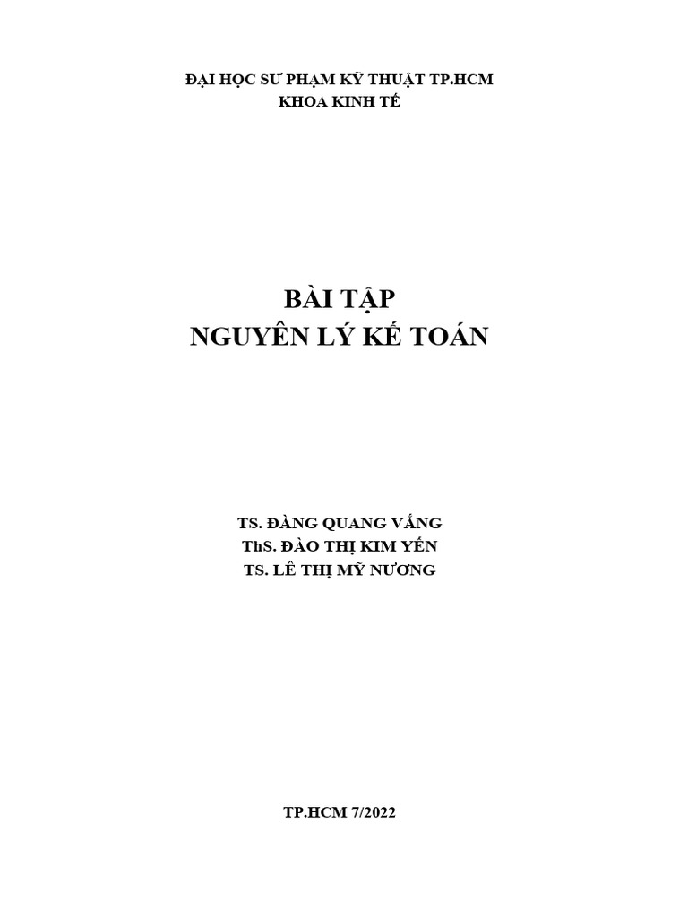 BT Nguyên Lý KT 2022 | PDF