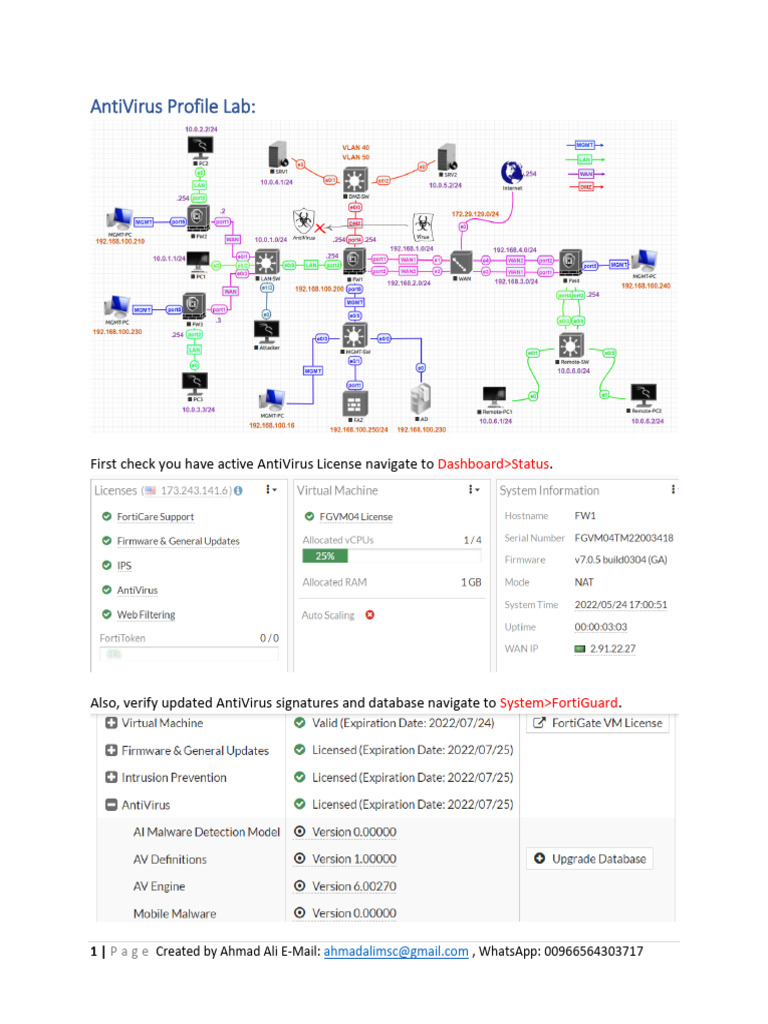 66 AV+Lab Fortigate | PDF | Computers