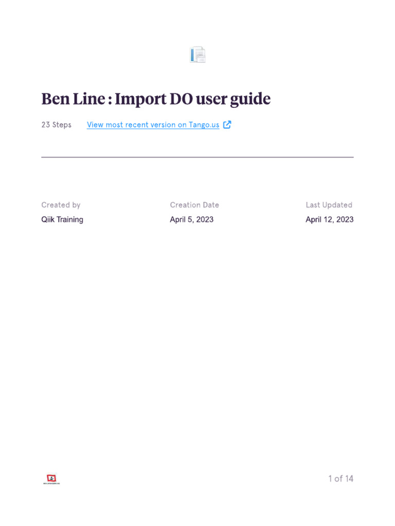 Ben Line _ Import DO user guide. | PDF
