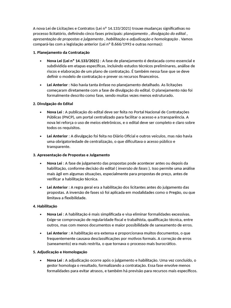 fases na nova lei | PDF