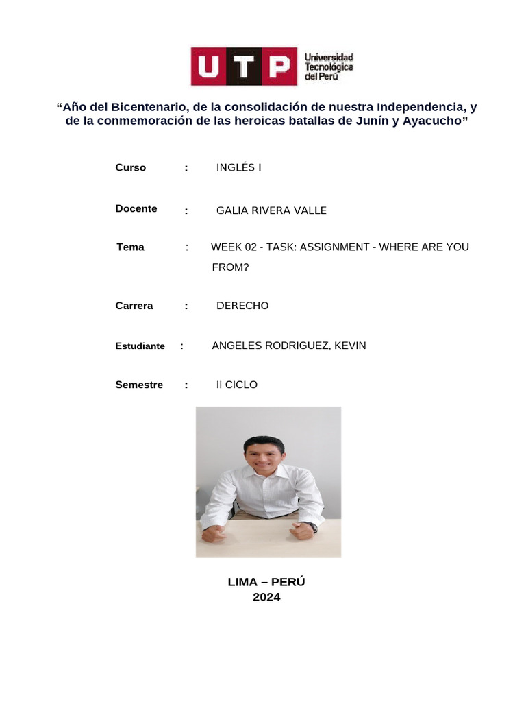 Week 02 - Task Assignment - Where Are You From | PDF