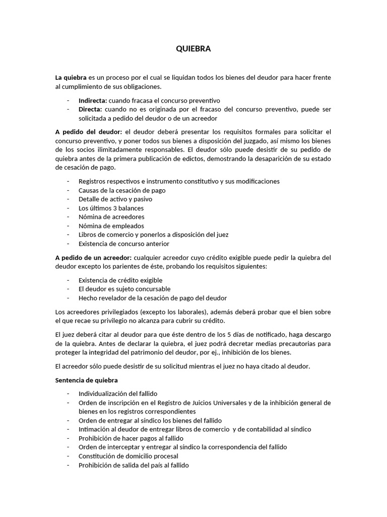 Quiebra Wen | PDF | Bancarrota | Pagos