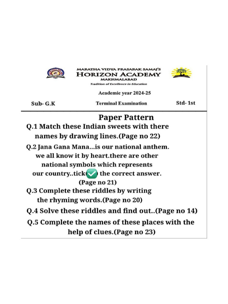 GK Paper Pattern | PDF