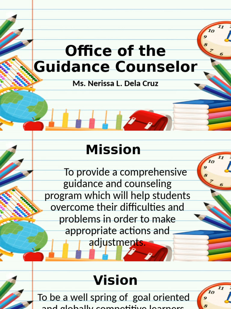 Office of The Guidance Counselor | PDF | School Counselor | Evaluation
