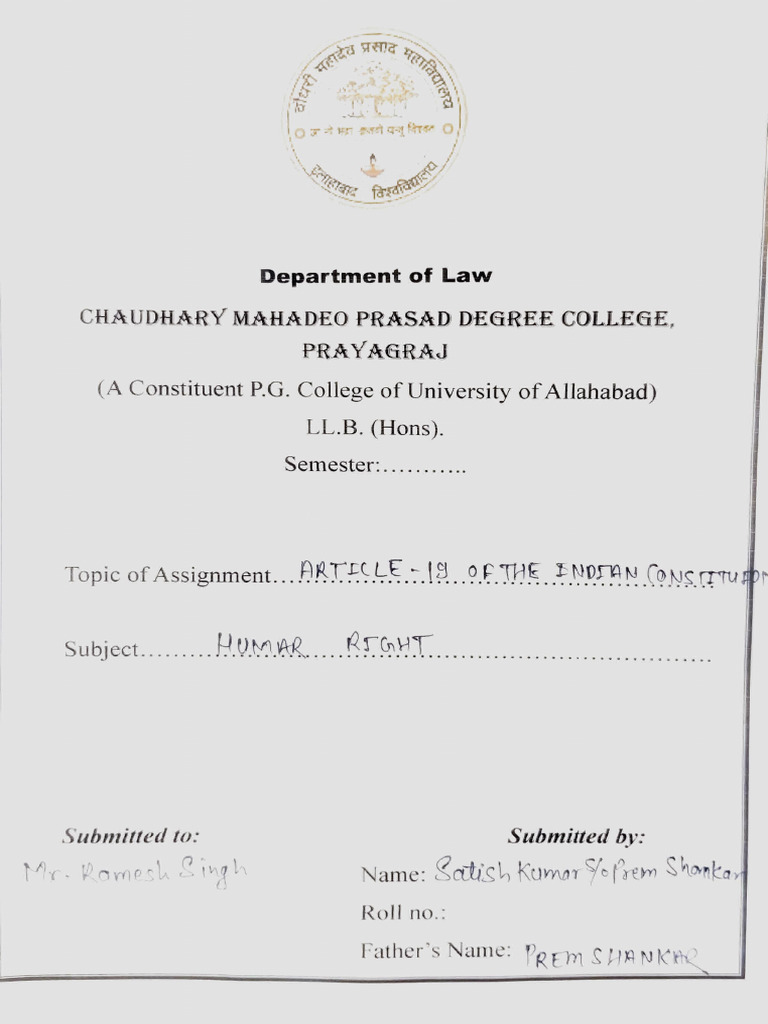 DL-1P Law Assignment Overview | PDF