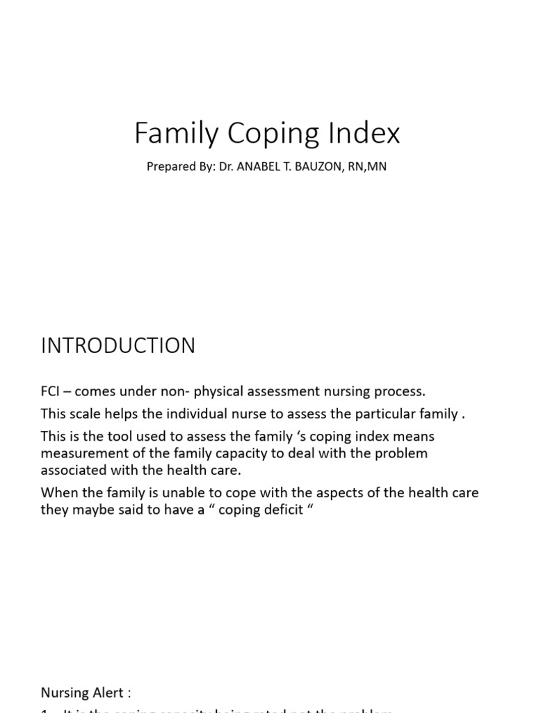 Family Coping Index | PDF | Hygiene | Nursing