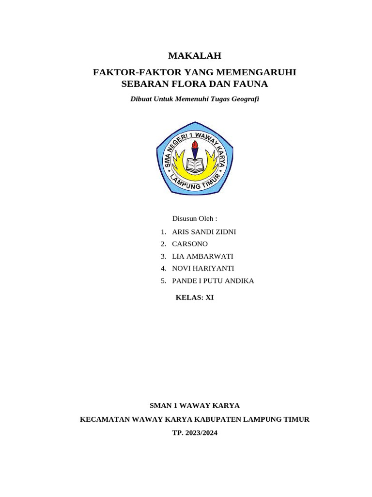 Makalah Geografi - Sebaran Flora Dan Fauna Di Indonesia.22 | PDF ...